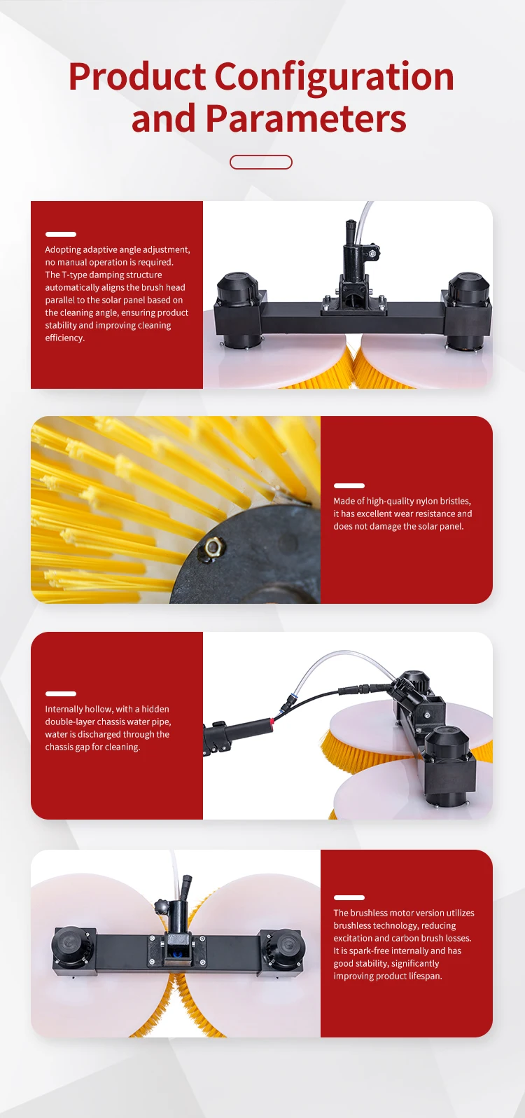 Zhenda Professional Solar Panel Cleaning Brush - Durable & Efficient