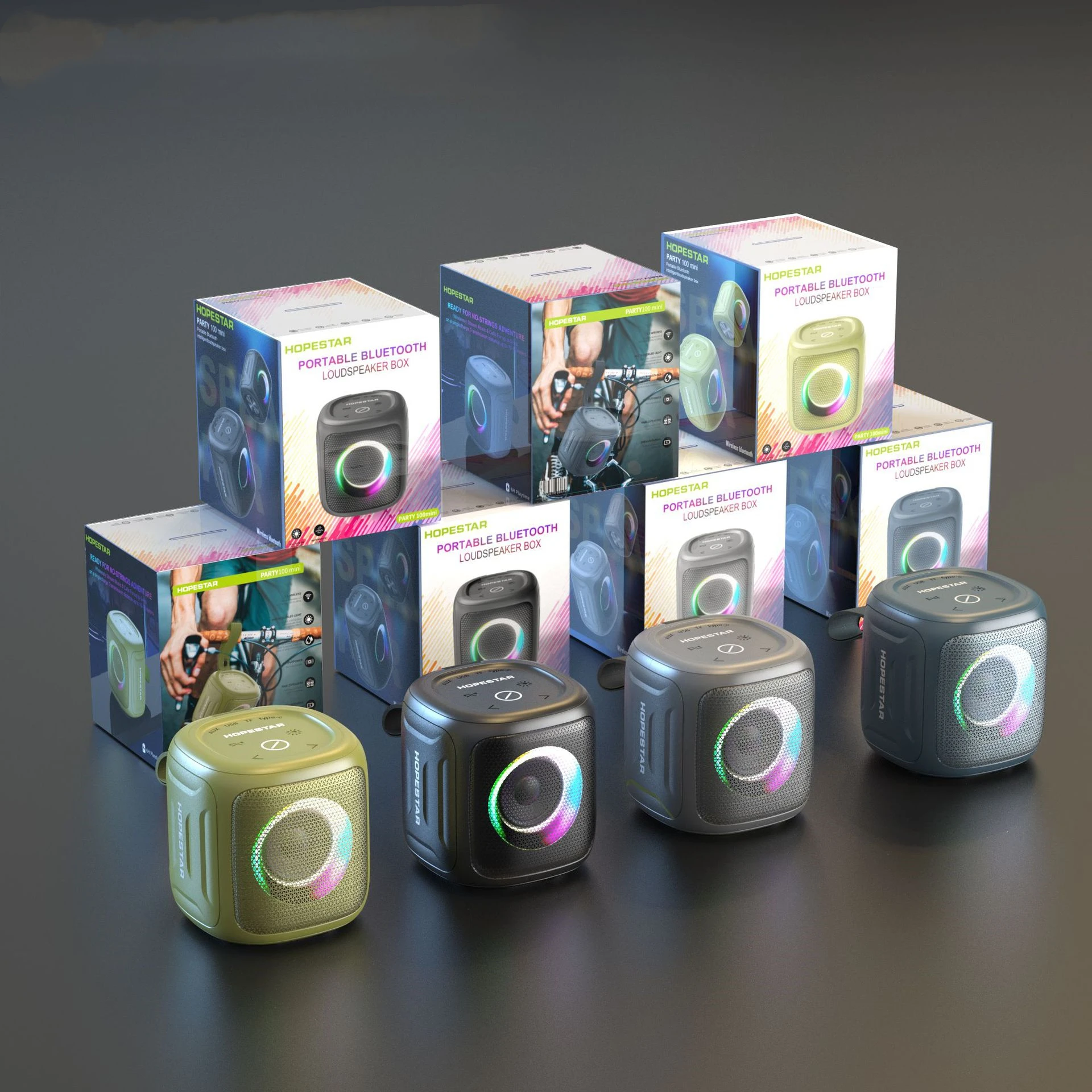 Glowing Rgb Mini Super Bass Wireless Speaker For Phone Aux Supported ...