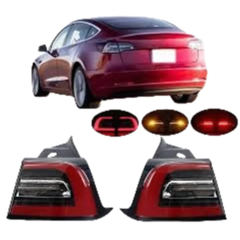 Left Right M3 Rear Bending Light Taillight For Tesla Model 3 1077397-00 ...