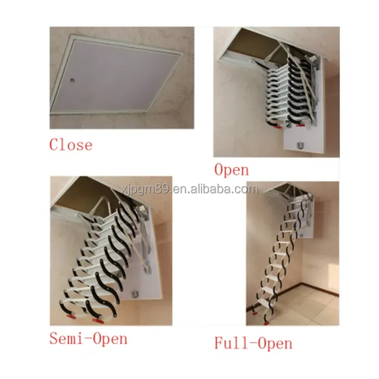 Full Automatic Attic Retractable Stairs Indoor Invisible Folding Stairs ...