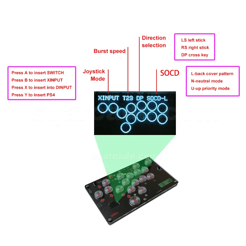 Hitbox Arcade 17Key/13key Fightstick Mini Hitbox Fighting Video Game ...
