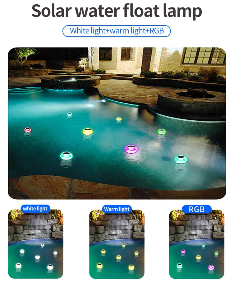 Solar Powered RGB Pool Lighting - 50000 Hours Lifespan