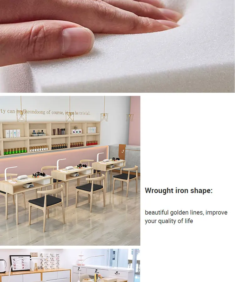 Modern Wooden Professional Manicure Table And Chair Set Salon Nail Tech ...