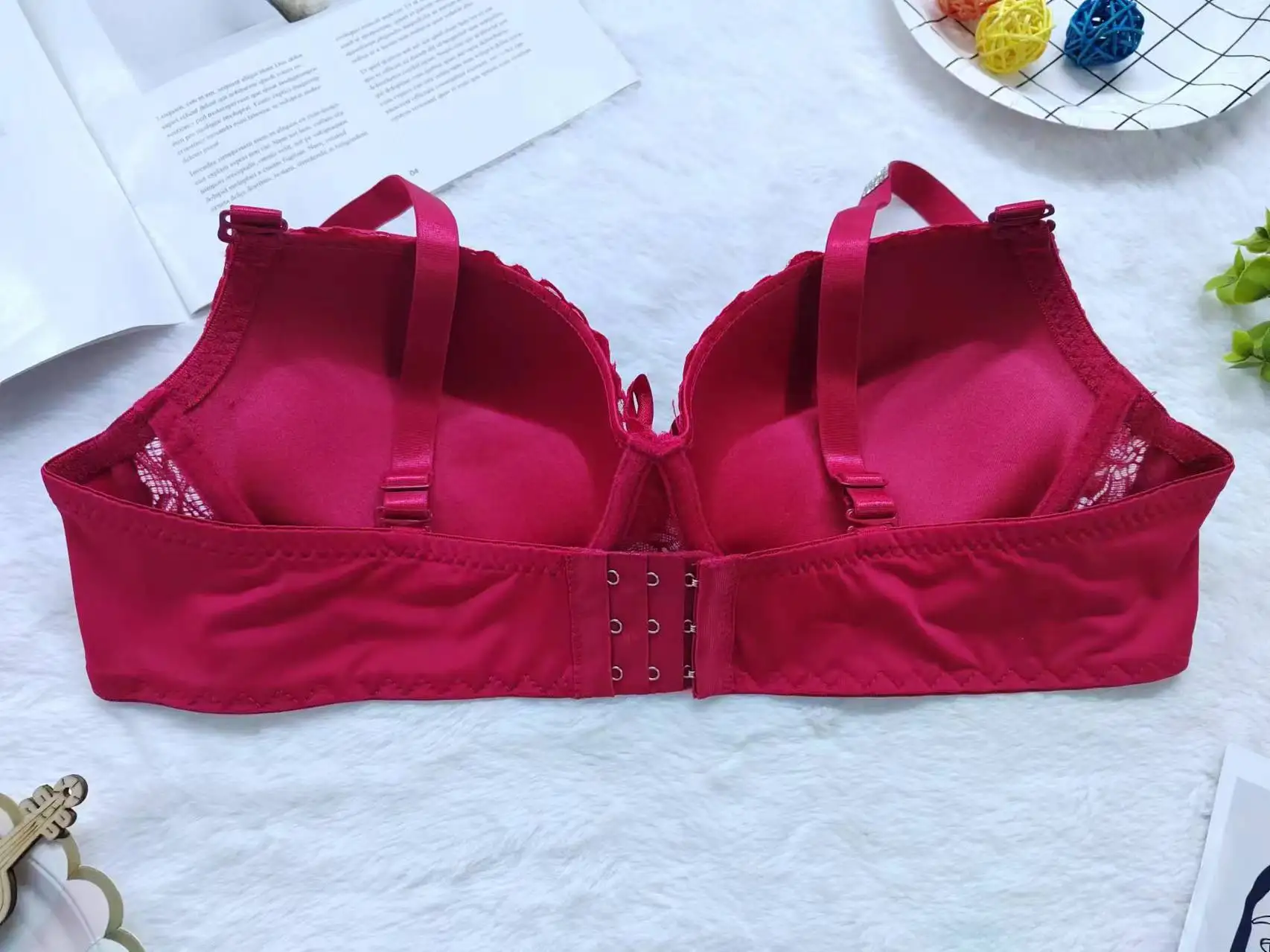 Lace Breathable Push Up Bra With Steel Ring Thin Mold Cup Anti-glare ...