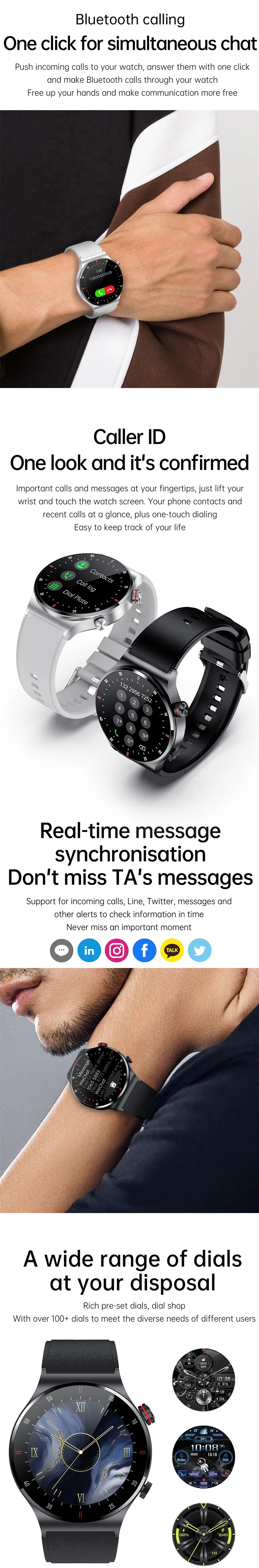 2023 New Sport Tracker Wearable Devices Qw33 Smart Watches For Men Full ...