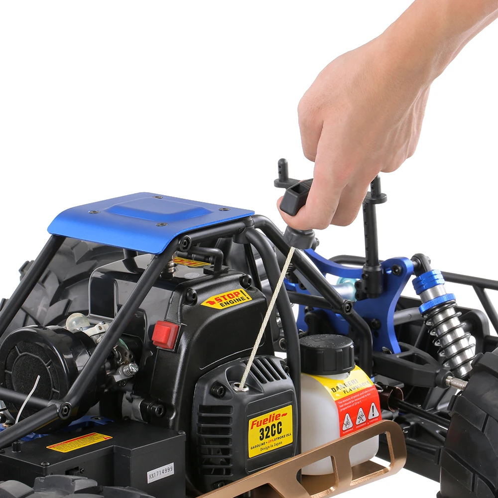 HSP Skeleton 1/5 Gas RC Car - 4WD 32CC Engine Power Monster