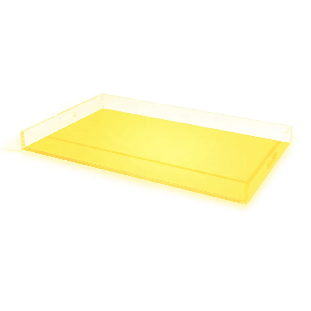 Neon Color Acrylic Tray Clear Acrylic Serving Trays With Handles Square ...