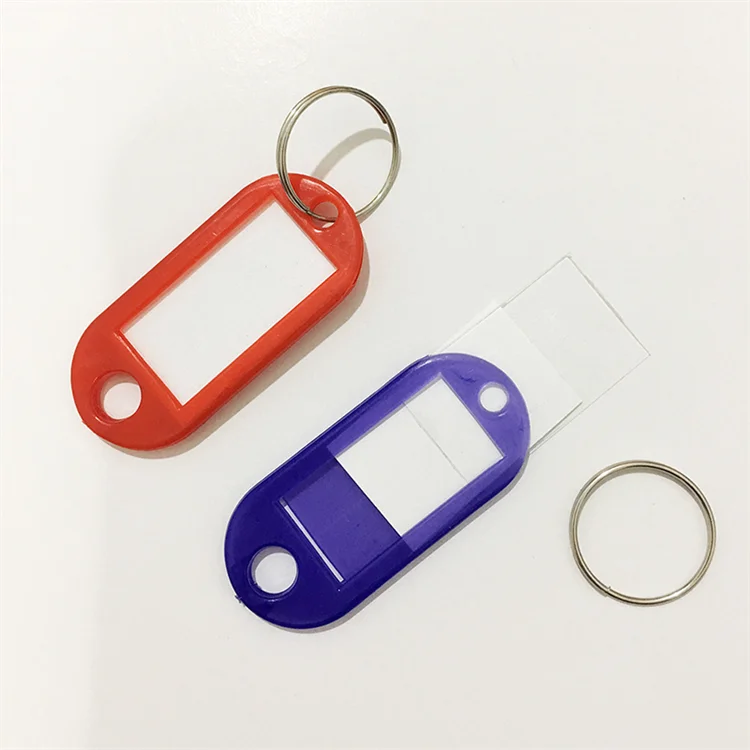 Factory Price Label Name Key Tags Plastic Keychains Keytag With Split ...