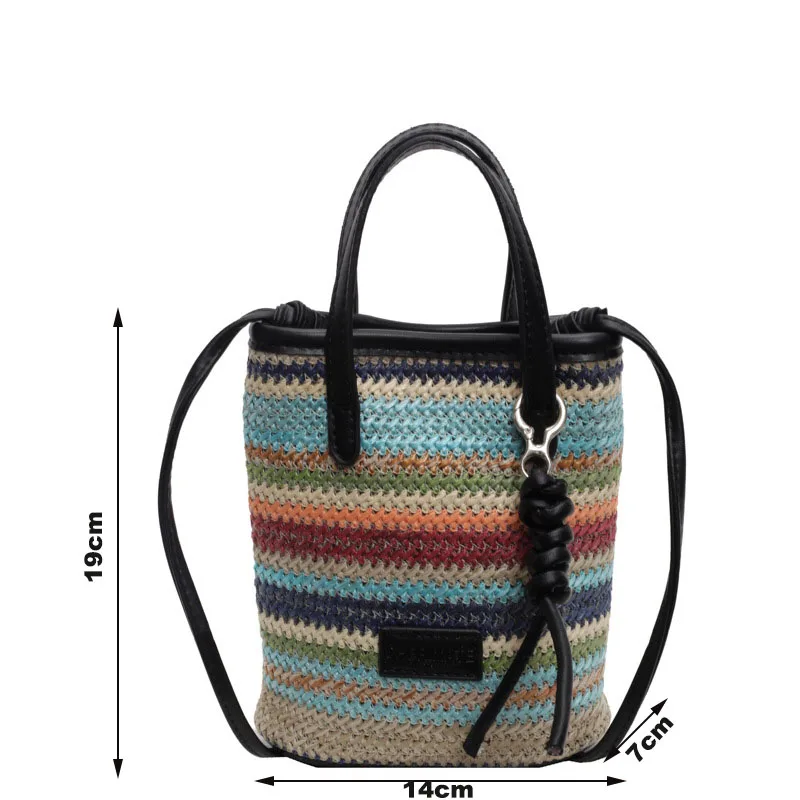High Quality Simple Bump Bag Fashionable Straw Woven Mobile Phone Hand ...