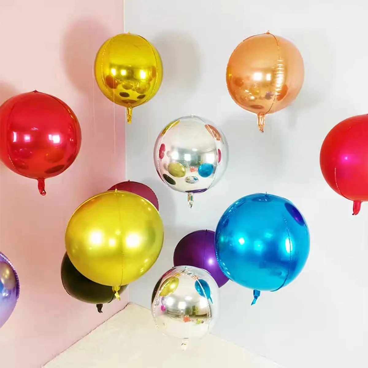 4d Sphere Foil Balloon 22inch 32inch Pure Color Aluminum Round Circle