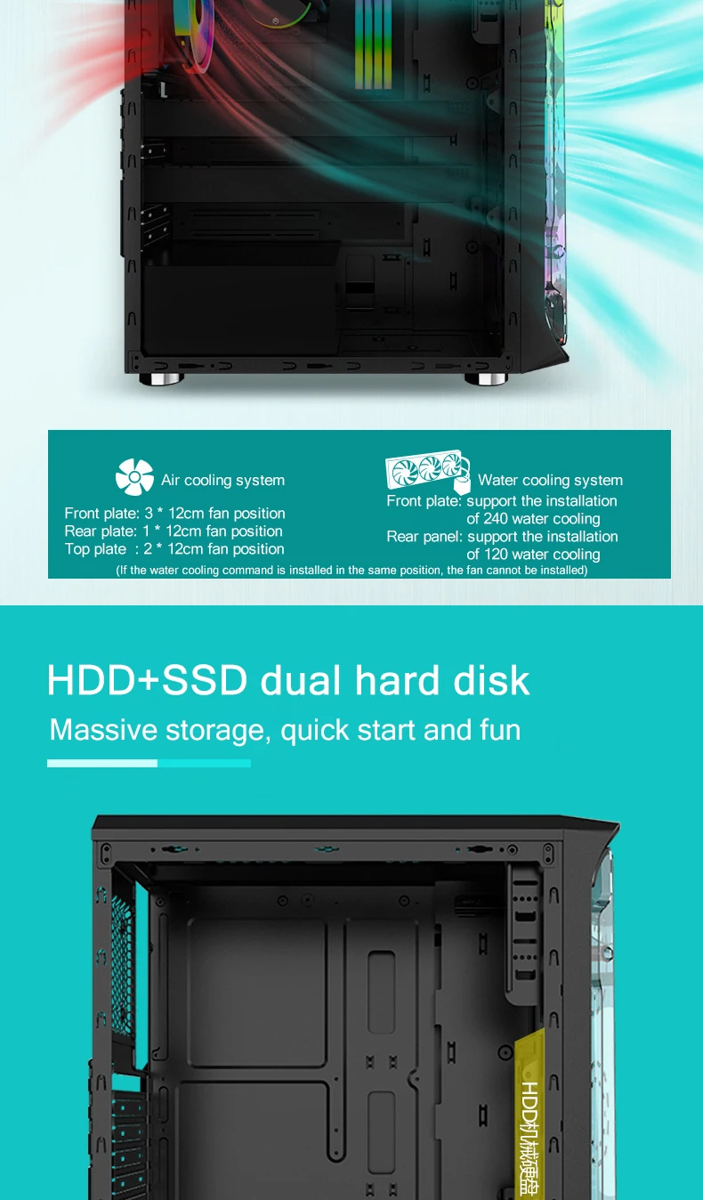 Popular ATX/M-ATX Gaming Case with USB3.0 and Dust Screen