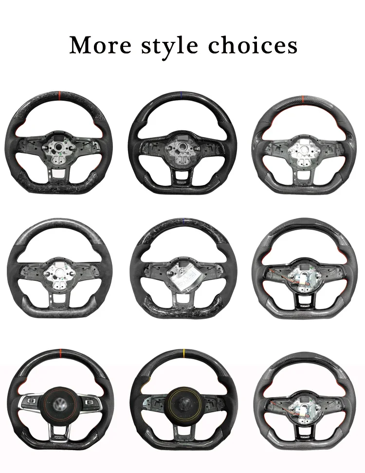 LED Racing Display Forged Carbon Fiber Steering Wheel for VW Golf GTI