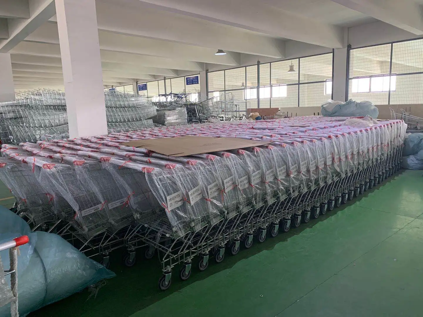 2 Tier Trolley Cart Commercial Double Two Layers Shopping Basket ...