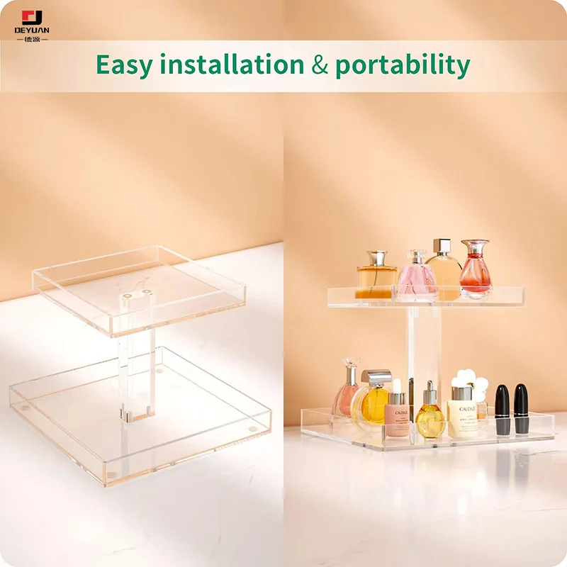 2-tier Acrylic Display Rack For Perfume Makeup Vanity Trays Bedroom ...