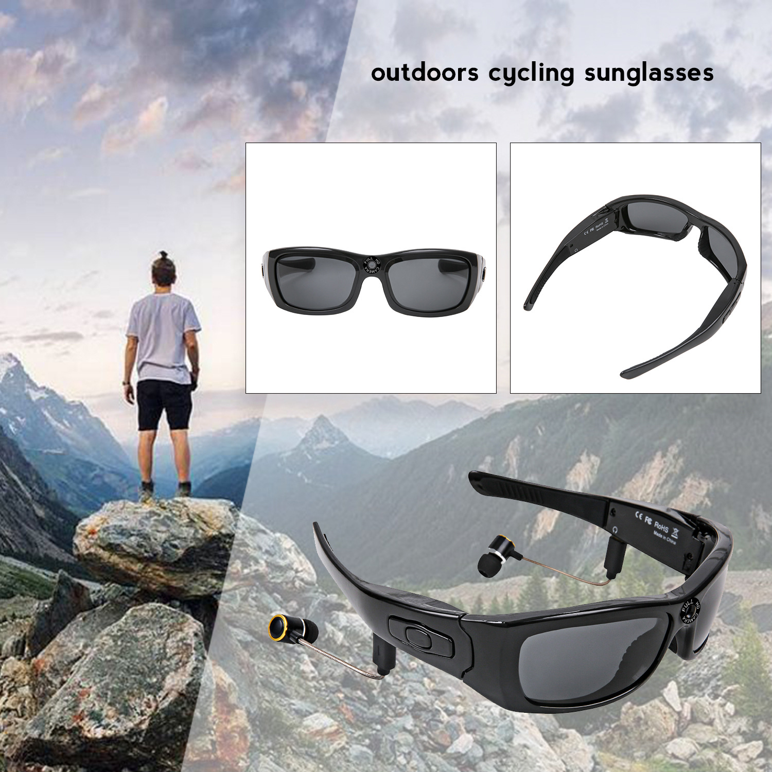 Full Hd 1080p Smart Sunglasses With Camera Multi-functional Mp3 Player ...