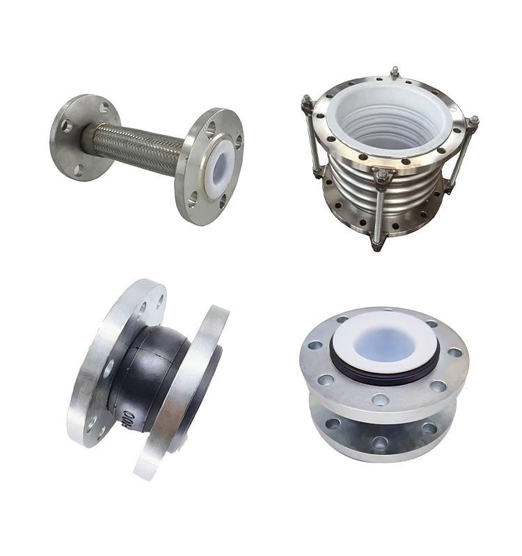 Flange Connected Axial Metal Compensator Full PTFE Lined Rubber ...