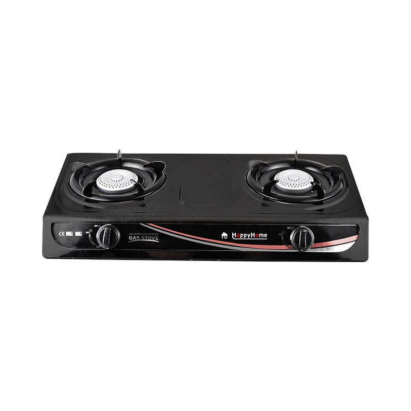 Double Burner Gas Stove with Stainless Steel Panel