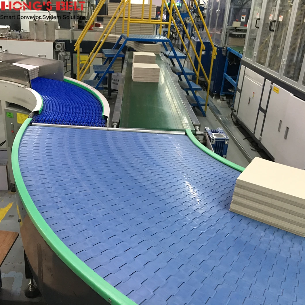 Hongsbelt Curved Plastic Modular Belt Turning Conveyor System