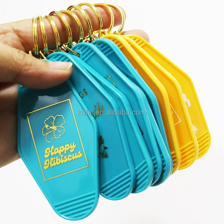Kofei Custom Blank Hotel Key Chain Motel Key Tag Plastic Keychain Blank ...