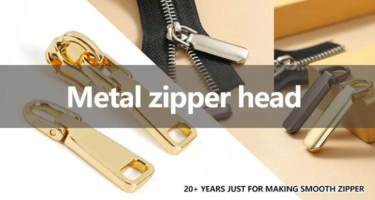 Custom Logo High Quality Metallic Zippers Puller 3# 5# 8# Zip Head ...