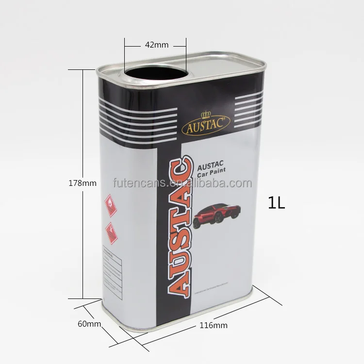 1 Liter Rectangular Engine Oil Cans for Car Paint Packaging