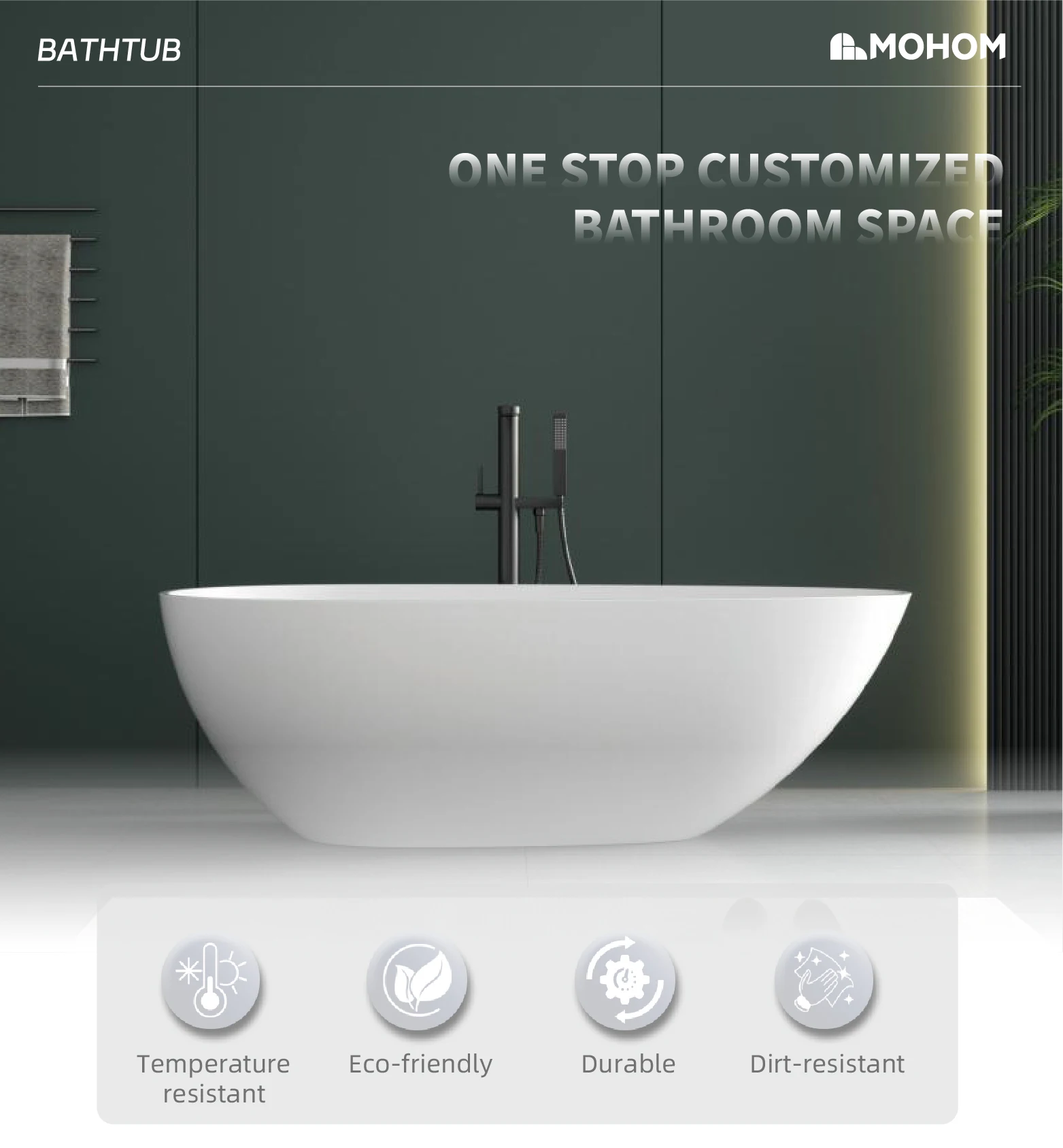 European Style Freestanding Oval Artificial Stone Bathtub with ...