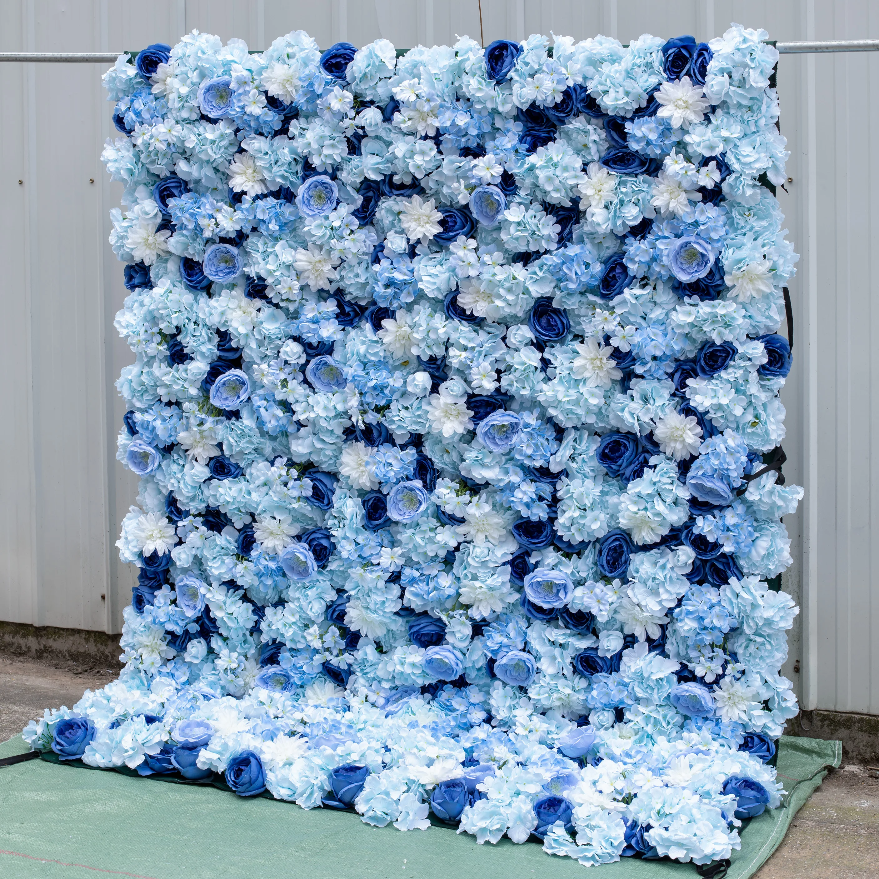 Artificial Silk Rose Flower Wall Backdrop For Wedding Party Decorations ...