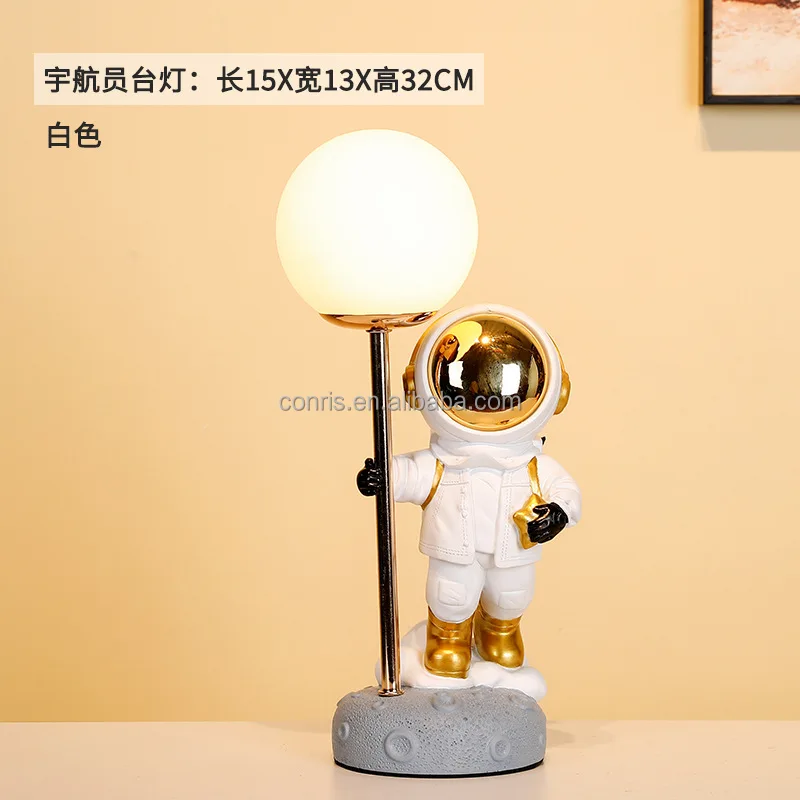 Custom Nordic Astronaut Sculpture Statue Night Light Table Lamps Home ...