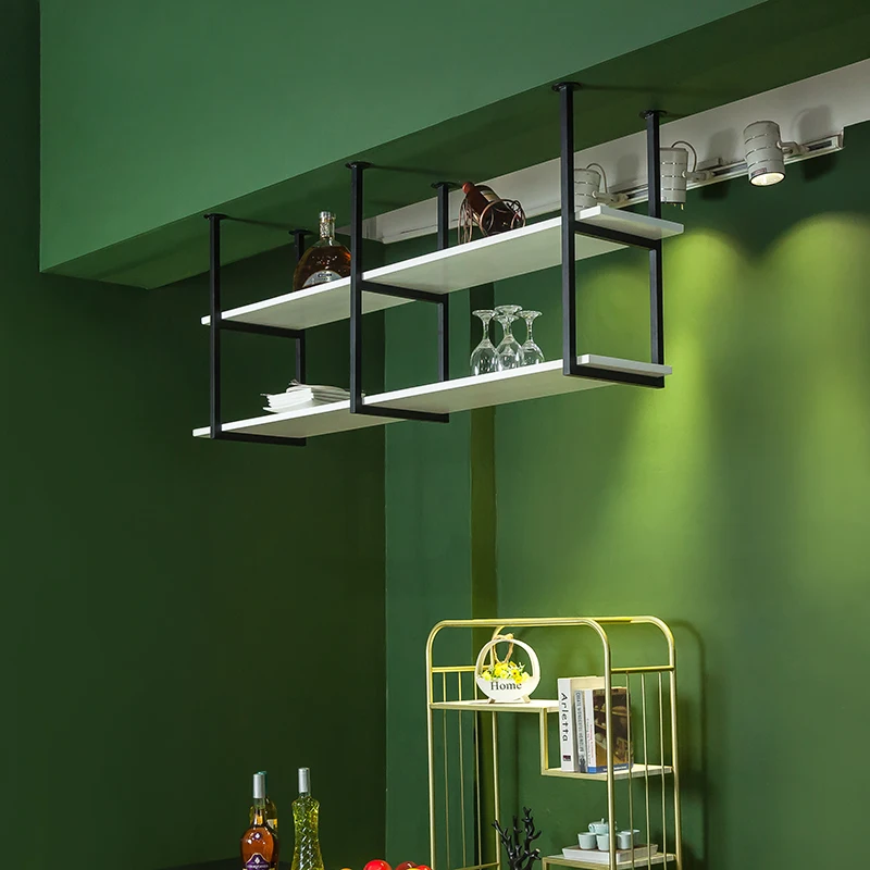 Nordic Ceiling Hanging Storage Shelves for Living Room