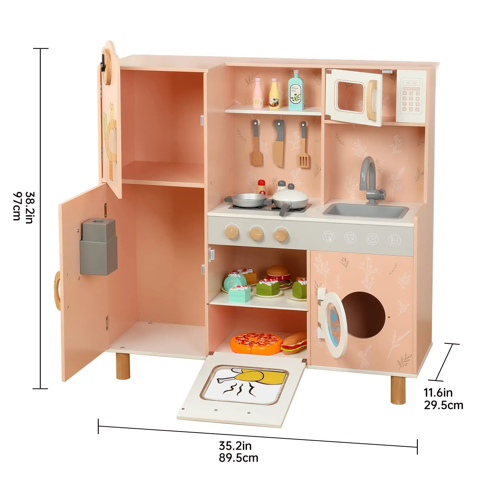 Wholesale Wooden Pretend Cooking Kitchen Toy Set for Kids with ...
