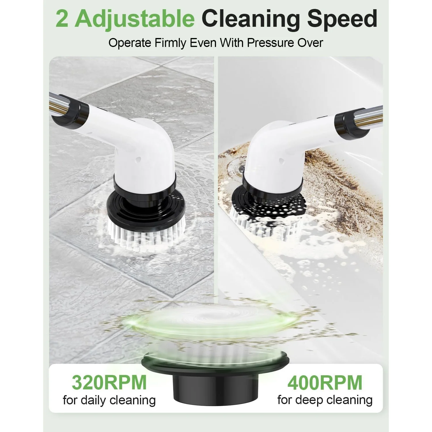 Rechargeable Rotating Cleaning Brush - Electric Spin Scrubber