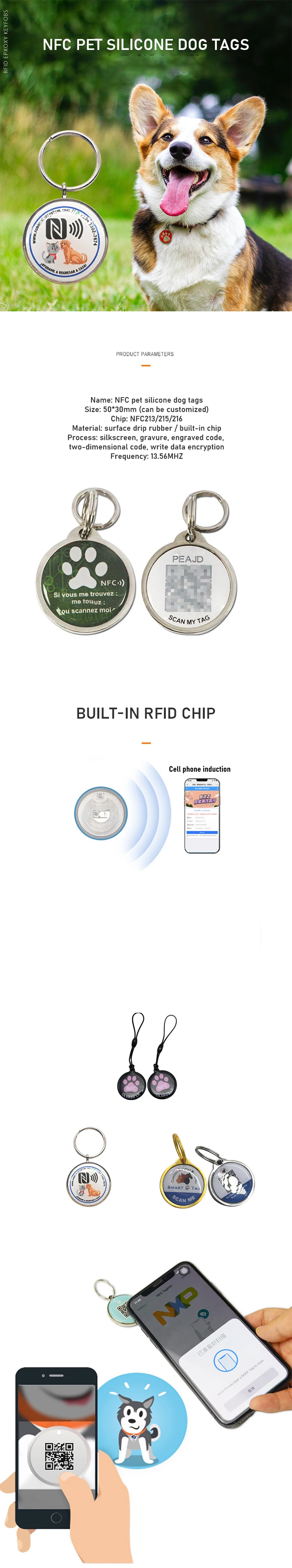 Custom Qr Code And Url Programmable Epoxy Nfc Pet Id Collar Tag For Dog ... Custom Qr Code And Url Programmable Epoxy Nfc Pet Id Collar Tag For Dog ...
