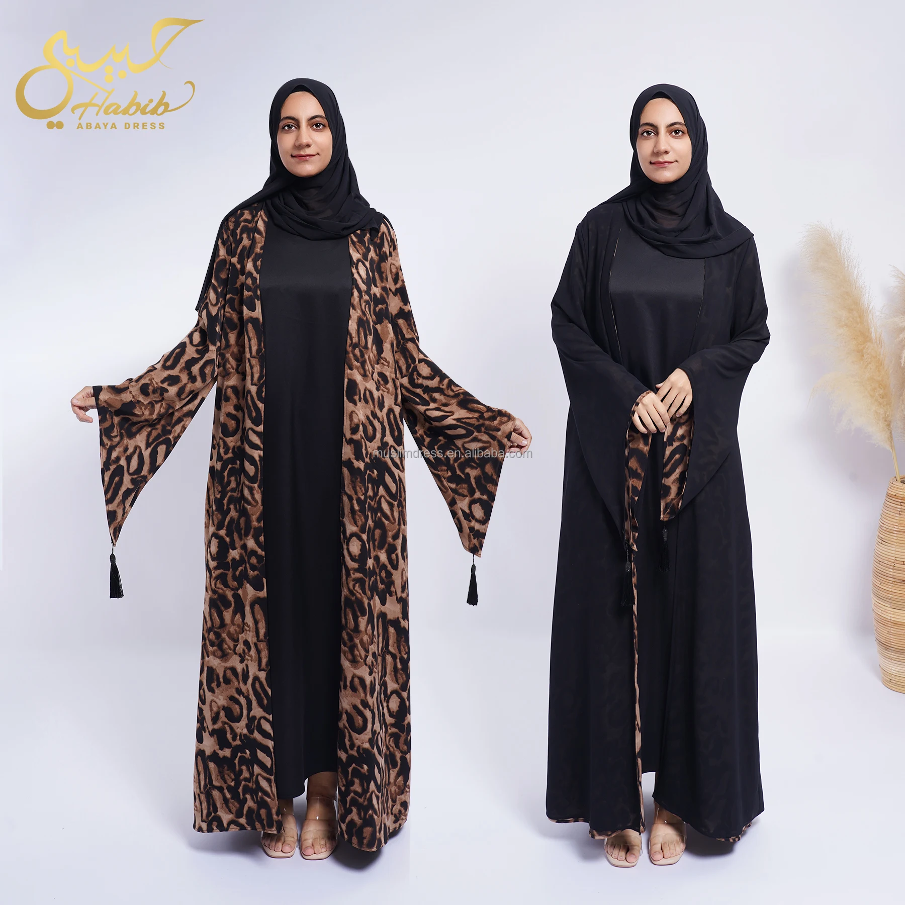 Habib Double Sided Abayas Muslim Women Double Side Wearing Abaya Front ...