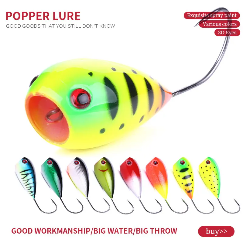 8CM 13G Egg Crank Bait Hard Popper Fishing Bait with Single Hooks ...