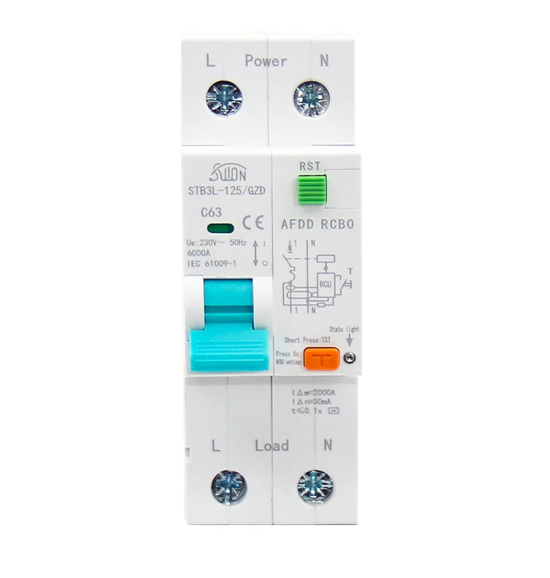 AFDD Arc Fault Protector Device AC220V RCBO RCCB MCB Circuit Breaker Interrupted Overload Earth ...