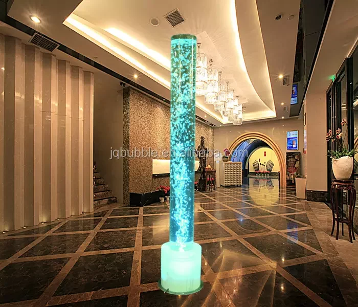 Indoor LED Water Bubble Columns with Bottle Shelves
