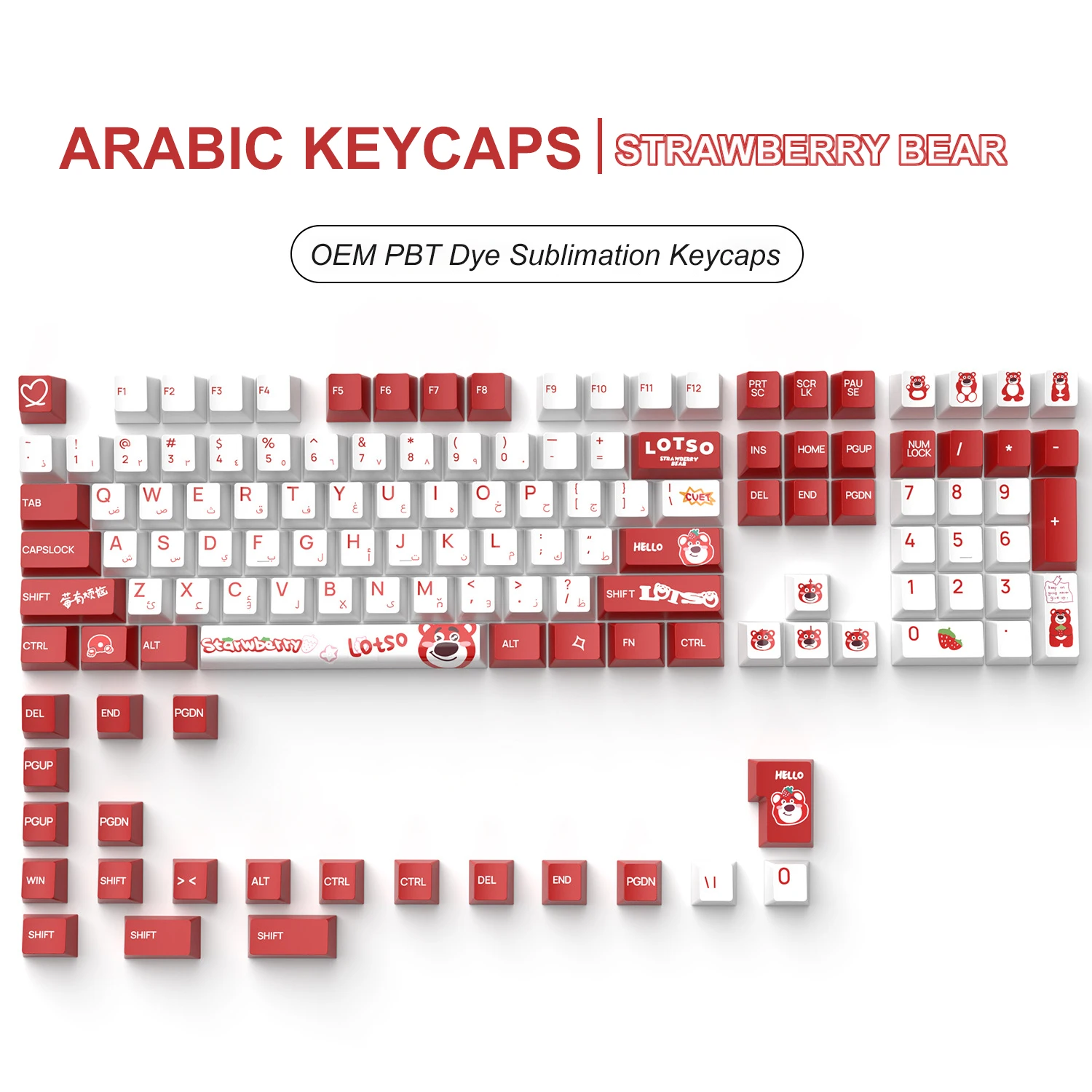 129 Keys Mechanical Keyboard Coral Oem Dye Sublimation Arabic Pbt ...