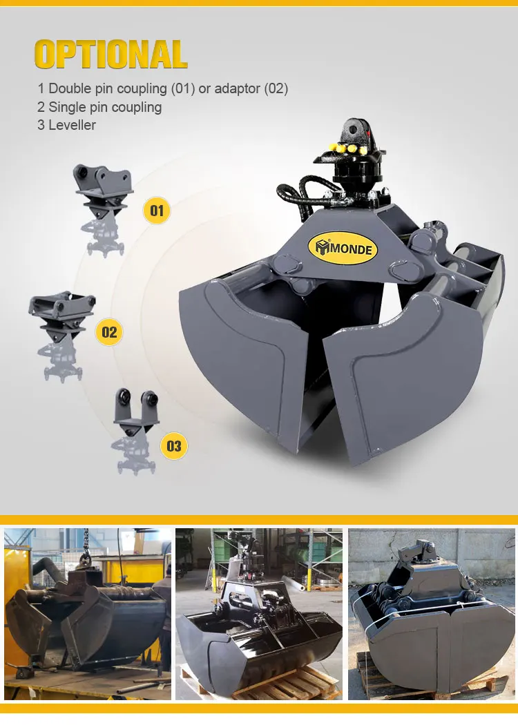 Wear Resistance Rotary Clamshell Bucket Grab for Rock Hot Selling Multi ...