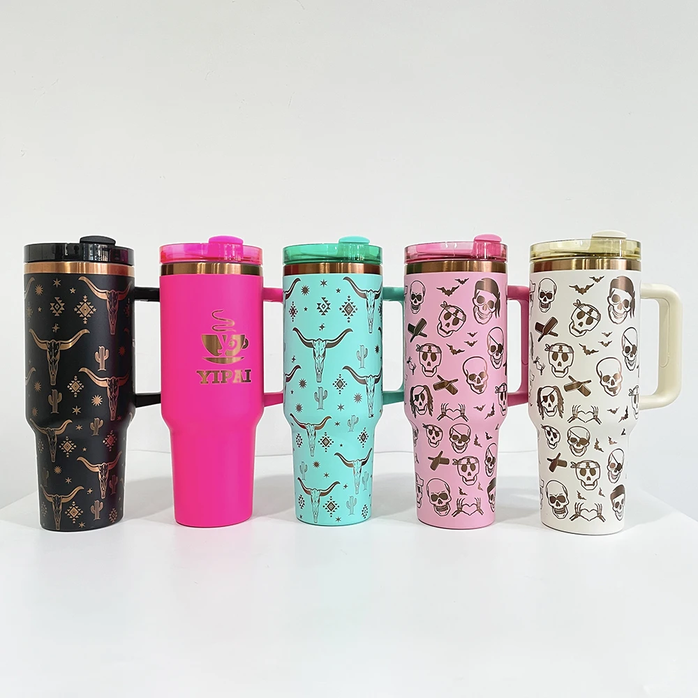 Diy Blank Sublimation H2.0 Copper Plated 40oz Mug With Lid And Straw ...