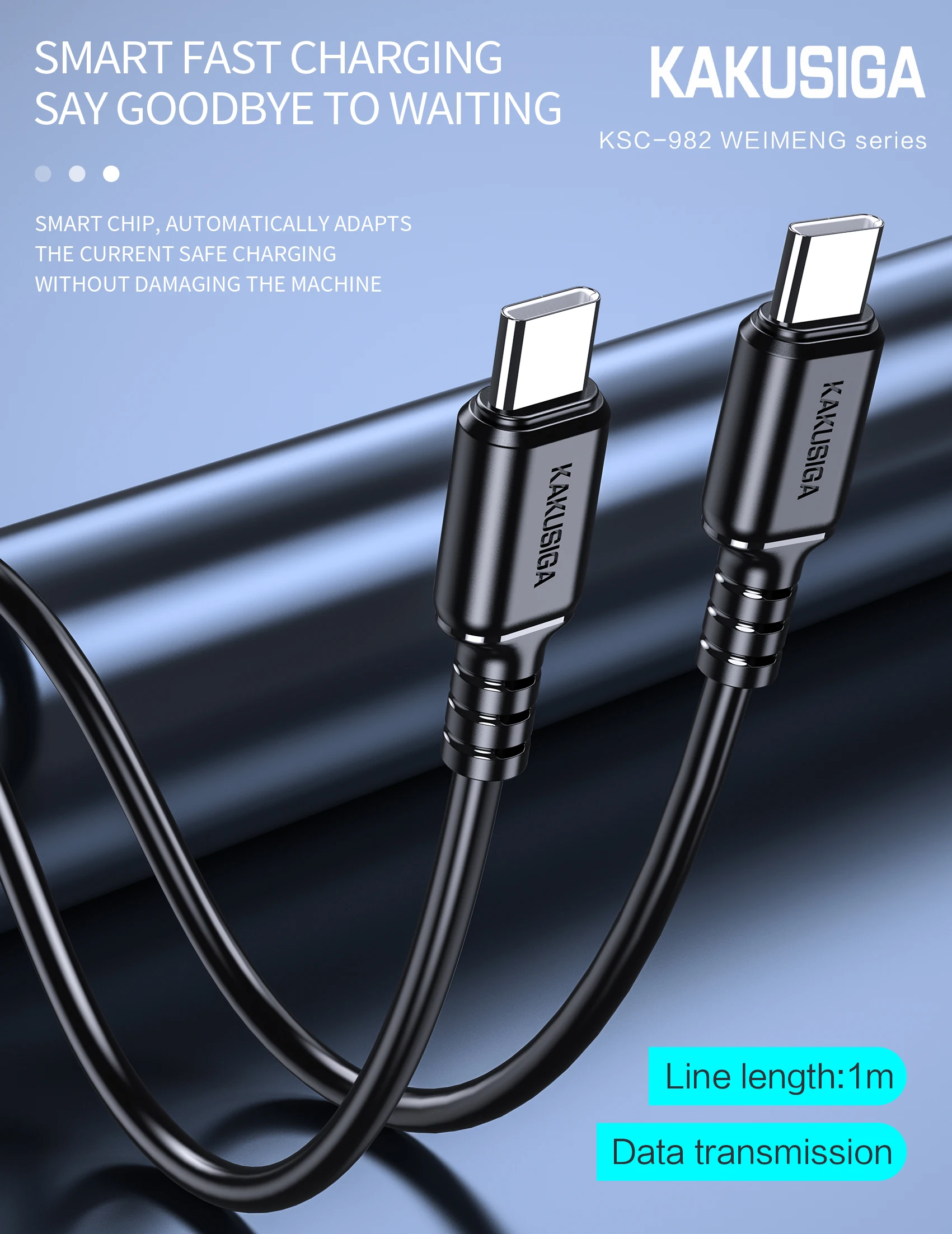 KAKUSIGA 1m USB Type-C Cable - Fast Charging & Data Transmission