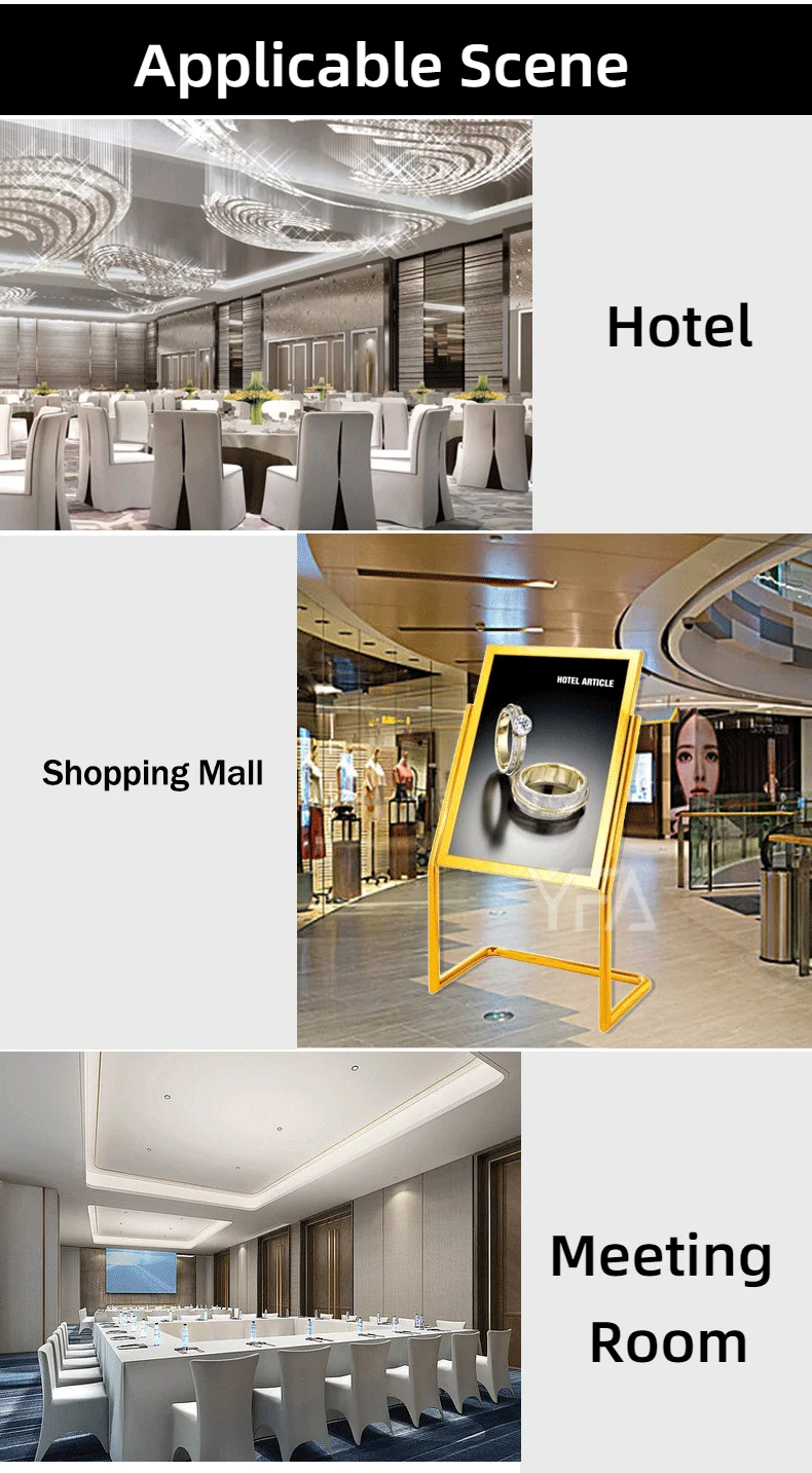 Titanium Gold Hotel Lobby Signage and Display Stand Lobby Welcome Board ...