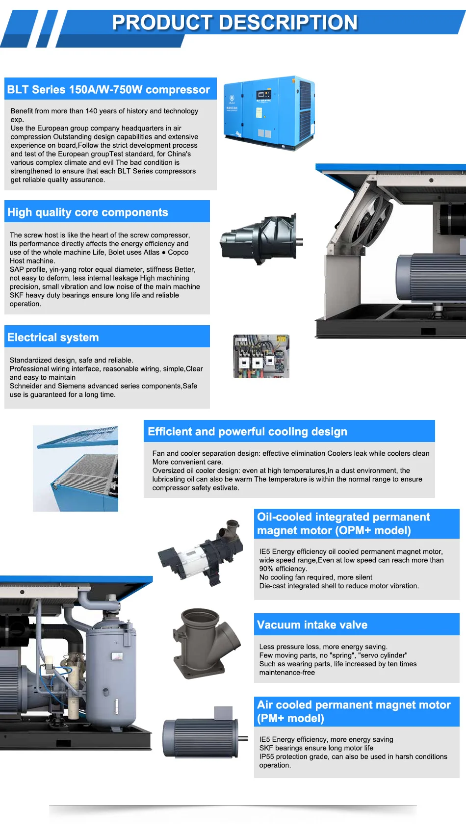 High Performance Industrial Compressor 380v Air 360 Cfm Air Compressor ...