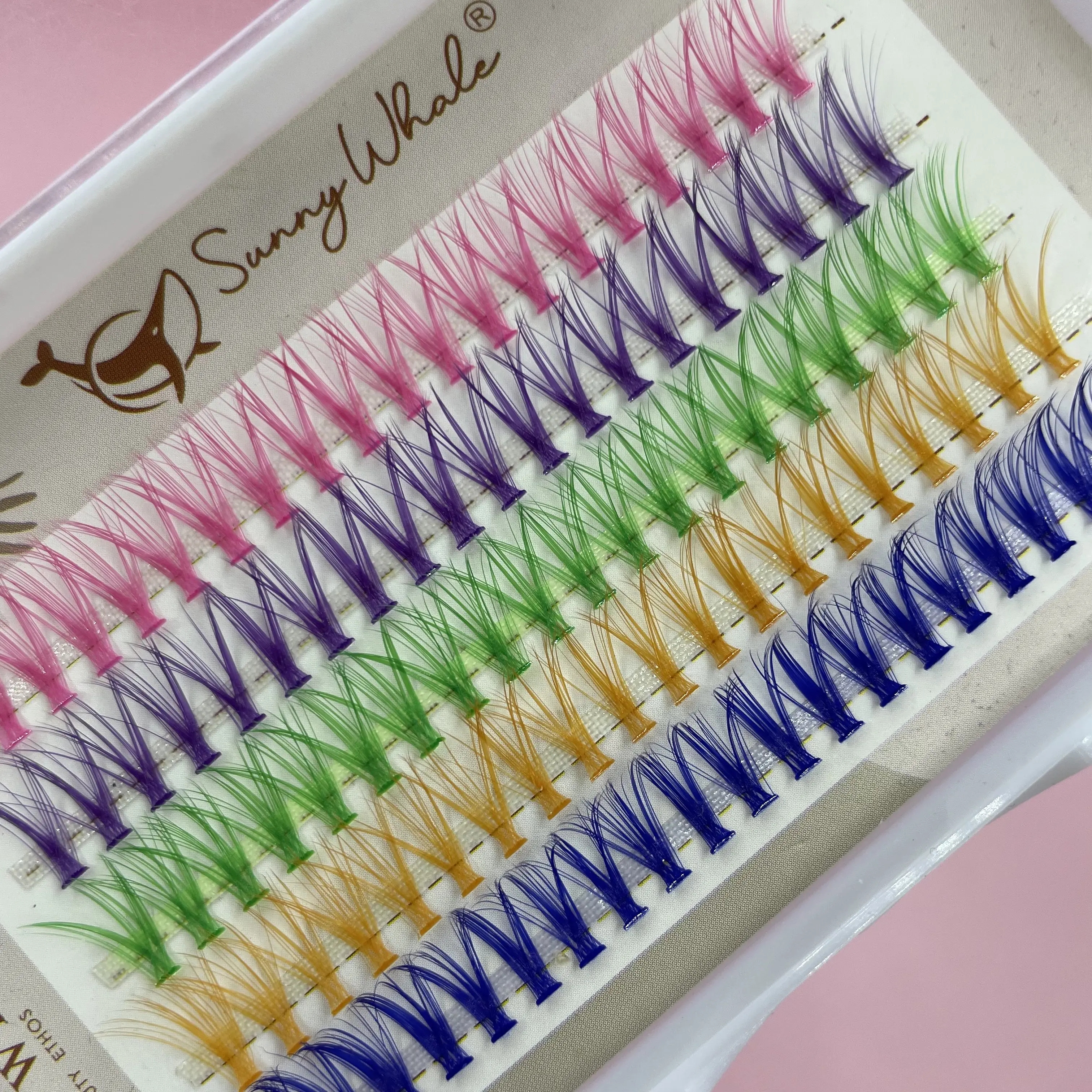 Korean Pbt Fiber Silk Mixed Curl C D Colorful Lash Natur Individual ...
