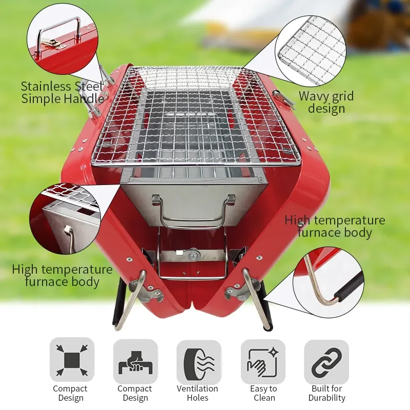 Ronix Mini Suitcase Camping Travelling Folding Stainless Steel Charcoal ...