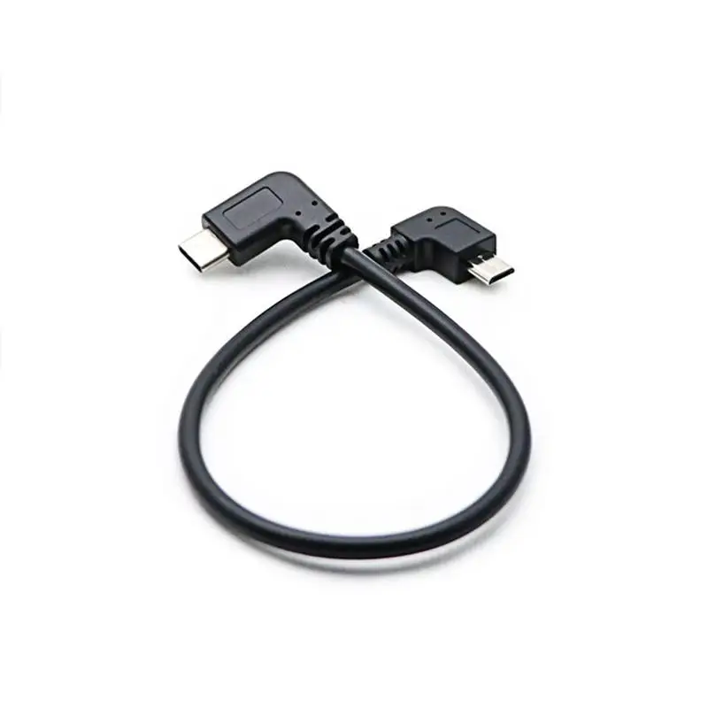 Hot Black Micro Usb To Type C Micro Usb3.1 Data Cable 90 Degree Right ...