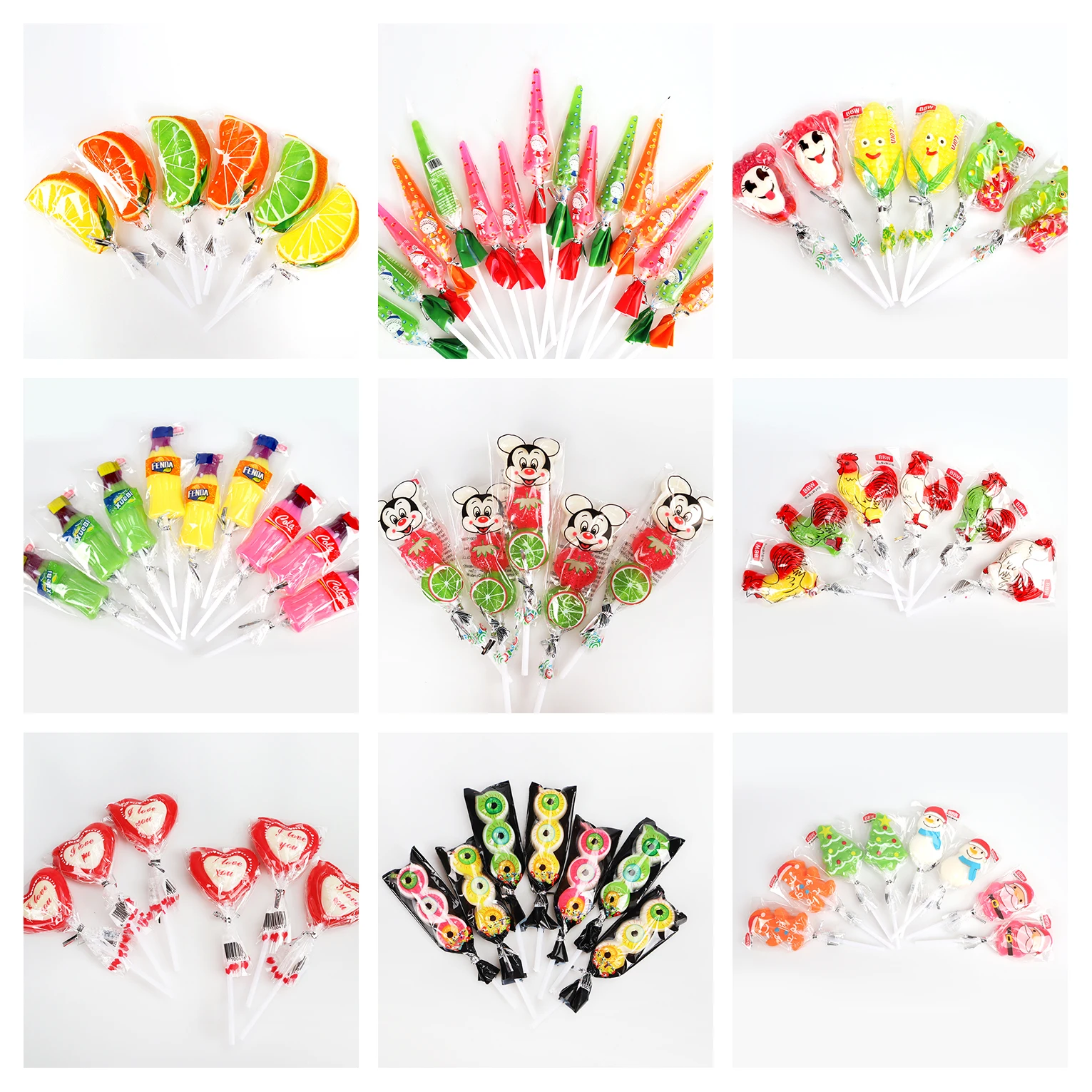 OEM CUSTOM Cute Cartoon Shape Lollypop Children's Candy