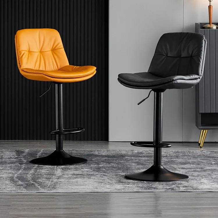 Modern Nordic Swivel Bar Stool Luxury Leather And Metal Counter Stools ...