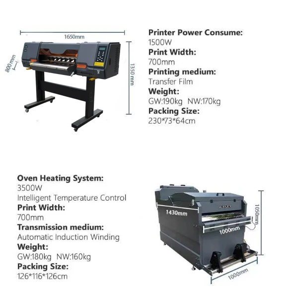 Imprimante Dtf 60cm Rolling Dtf Printer 60cm With Two Xp600 Printhead ...