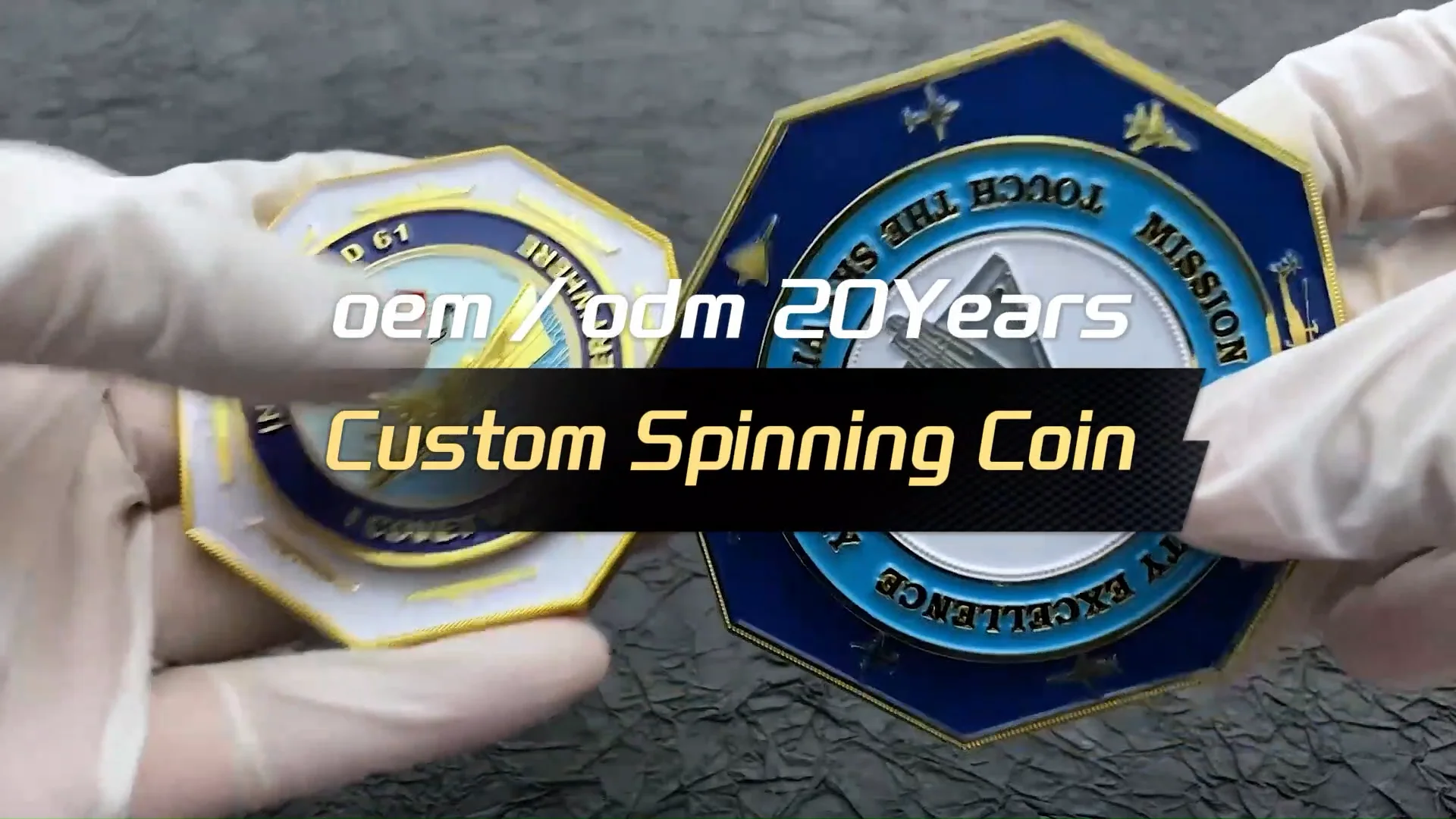 Factory Custom Challenge Coin Gold 360 Degree Rotatable Coins Collections 3d Double Side Metal ...