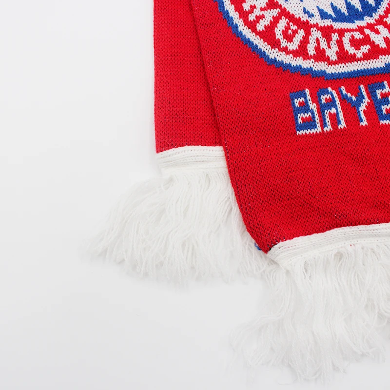 Custom Pattern Acrylic Knit Club Scarf Football Scarf Jacquard Thick ...